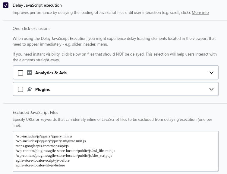 Malfunctioning of WP Rocket Plugin - Agile Store Locator WordPress Plugin